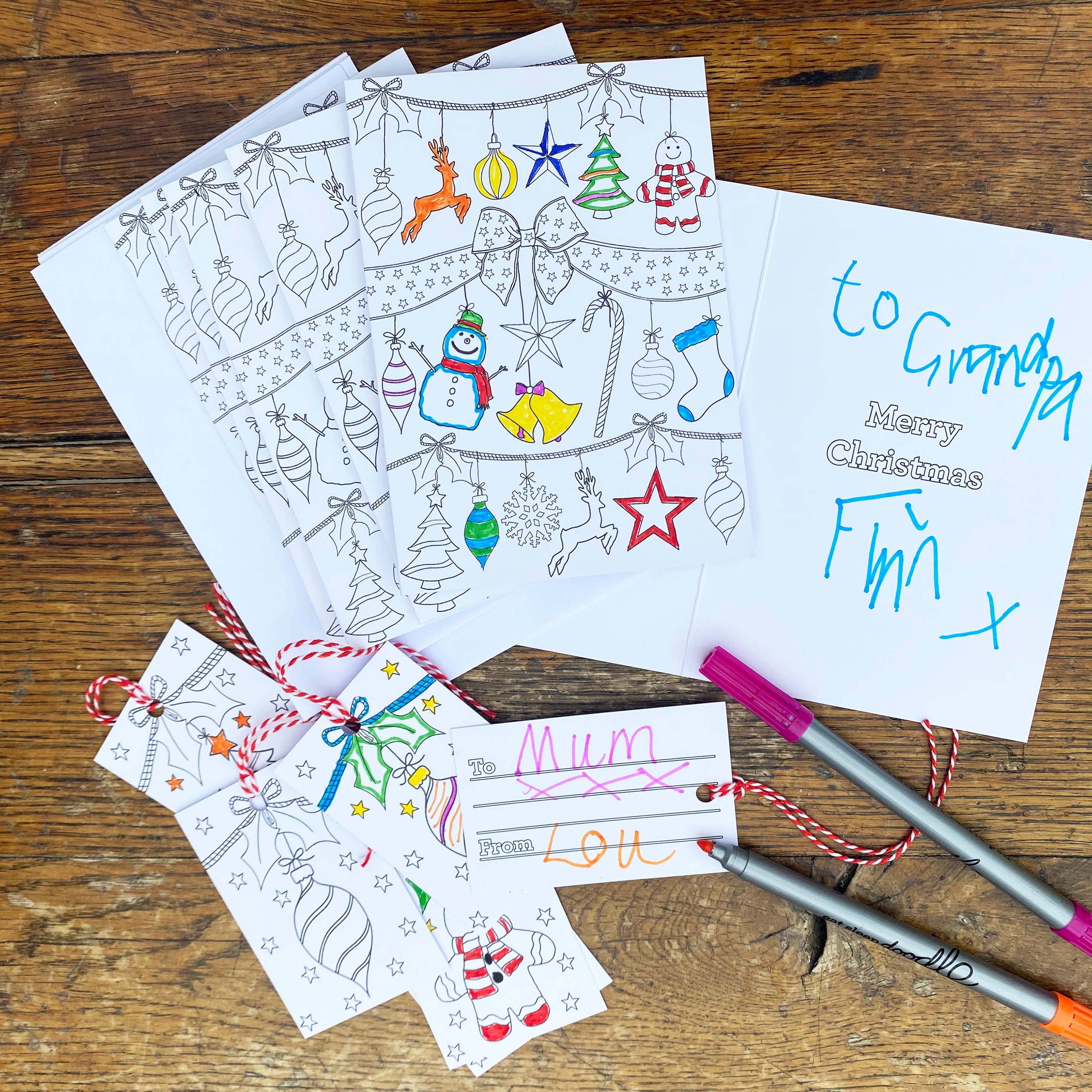 christmas images to colour in for cards